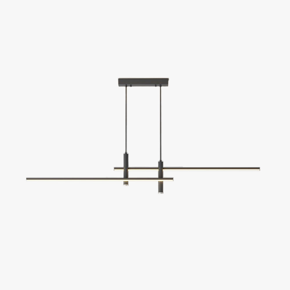 Edge Modern Metal Linear Pendant Light, Black & Gold